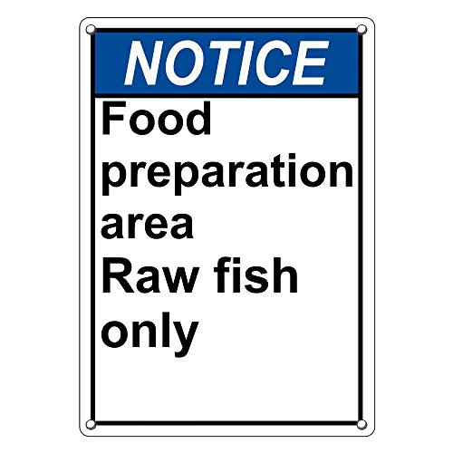 Amazon.com: Weatherproof Plastic Vertical ANSI Notice Food Preparation ...