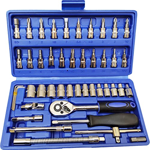 Inditrust 46 In 1 Pcs Crv Torx Tool Kit For Home Use Tools Kit Spanner ...