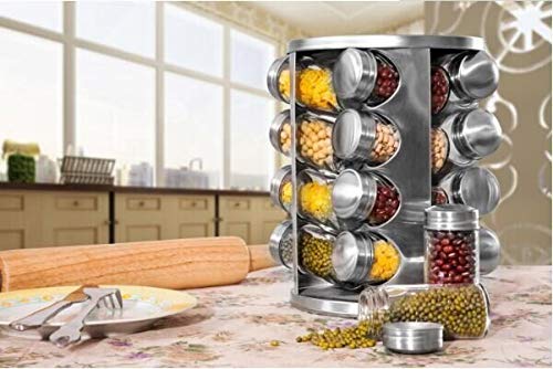 Inllex Stainless Steel Revolving Spice Racks,Multifunction Freestanding ...