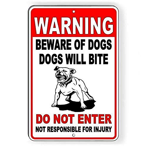 Beware Of Dog Sign Pitbull