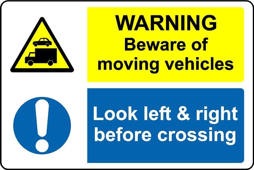 Caution moving vehicles beware of vehicles reversing sign - 1.2mm rigid ...