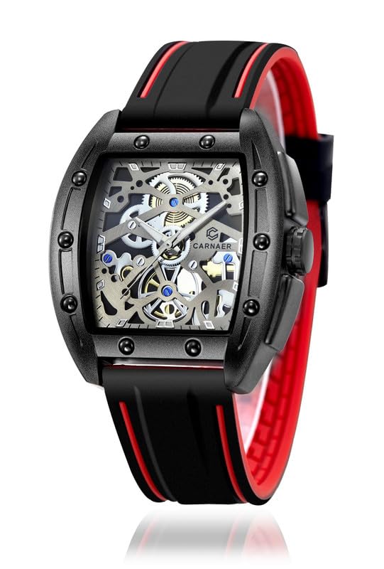 Buy CARNAER Skeleton Open Heart Design Dial Analog Sports Watch for Men ...