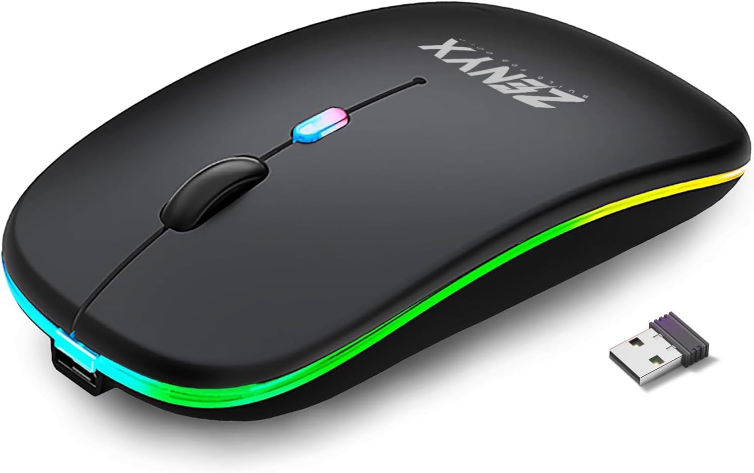 Amazon.com: WREANU Wireless Bluetooth Mouse Rechargeable LED Laptop ...