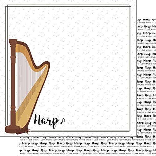 Scrapbook Customs Harp Notes Music (38761) 12 inch x 12 inch Double ...