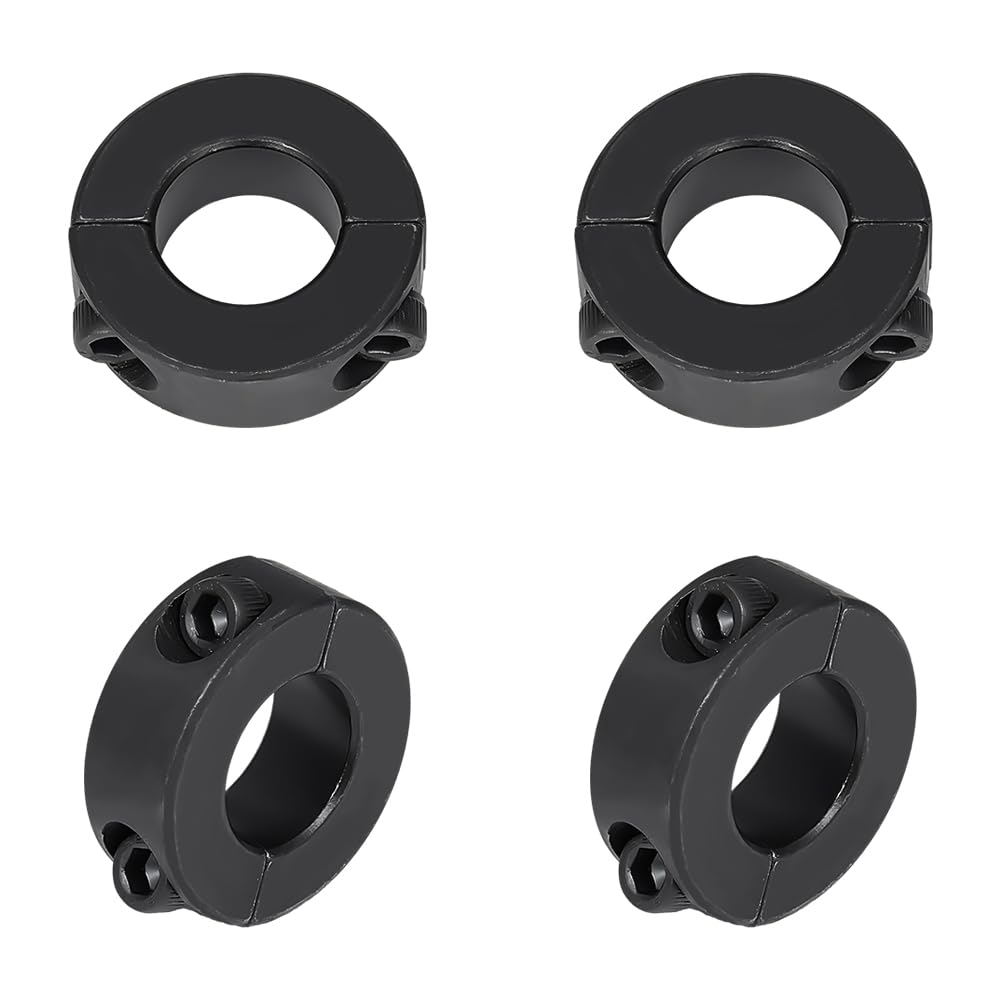 Amazon.com: UNICRAFTALE 4 Set Black Shaft Collar Double Split Clamp-on ...