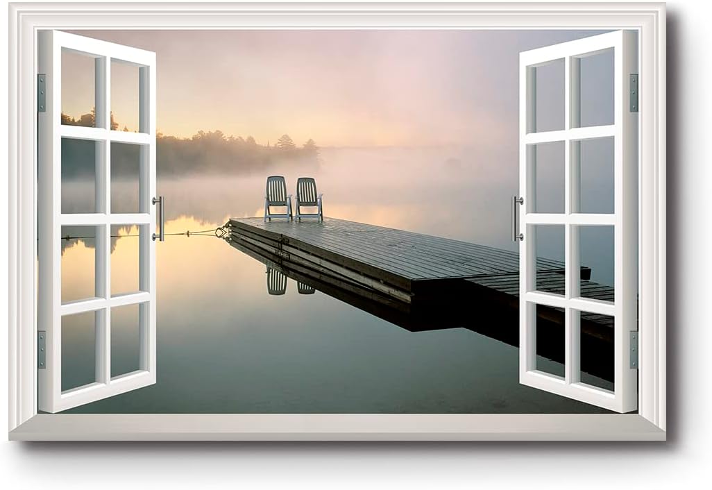 Amazon.com: Renditions Gallery Canvas Nature Wall Art Window View ...