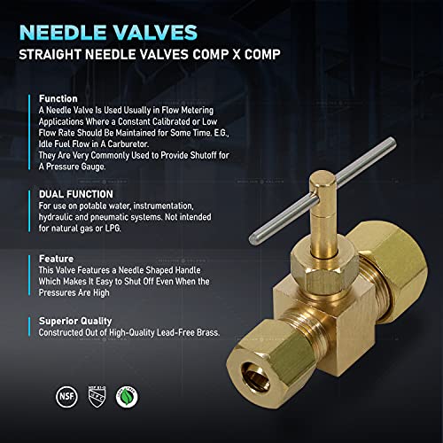 Midline Valve NV62-14-NL 1/4^ X 1/4^ OD COMP STRAIGHT NEEDLE VALVE ...