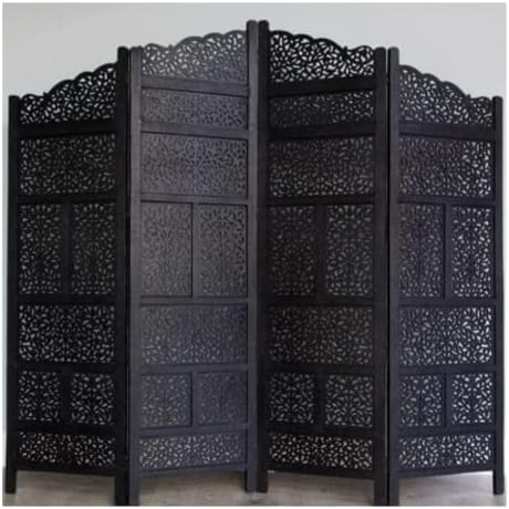 Homes Crown 4 Panel Wooden Partition/Room Separator/Room Divider with ...