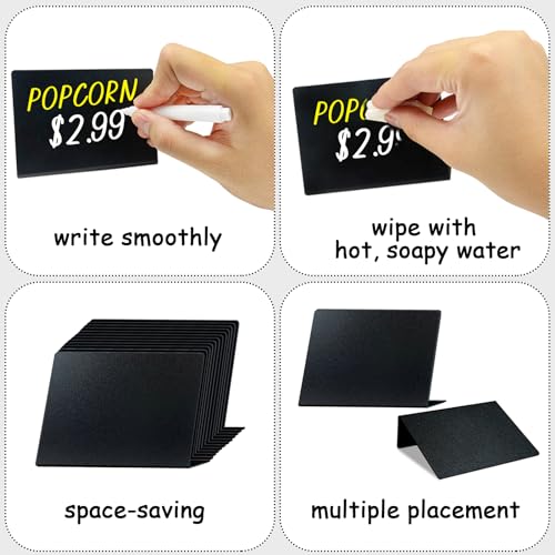 Snapklik.com : 12 Packs 4"x3" Mini Plastic Chalkboard Signs For Food ...