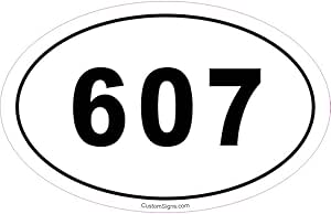 Amazon.com - 607 Area Code Bumper Sticker for Car