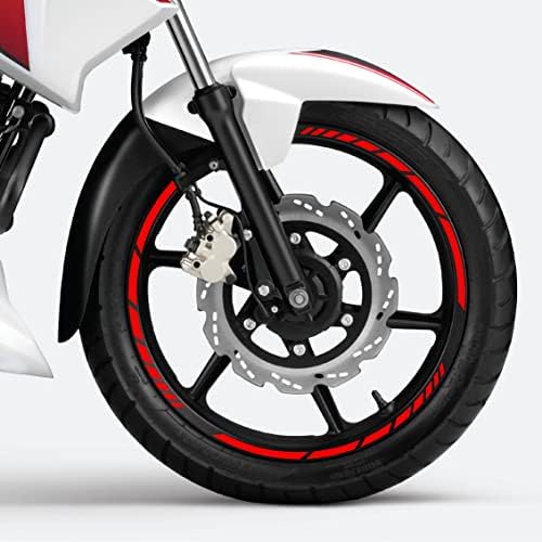 Badal Graphics Vinyl Self-Adhesive Metal Bike Rim Sticker Red 12pcs for ...