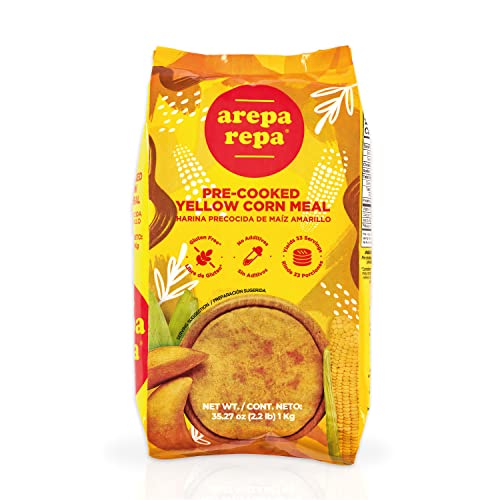 AREPA REPA Pre-Cooked Yellow Corn Meal, Gluten Free, Kosher, ideal to ...