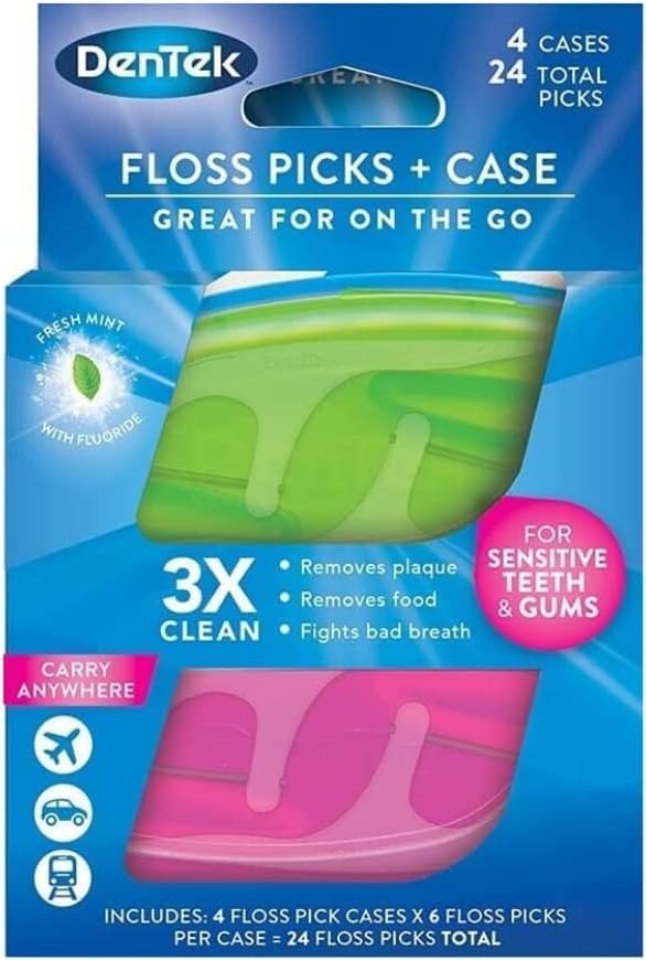 Amazon.com : DenTek Floss Picks & Travel Case for On-The-Go, 4 Travel ...