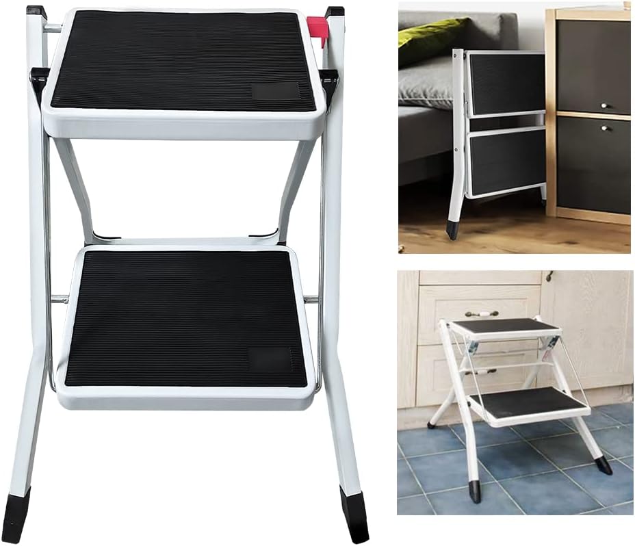 Amazon.com: Two Step Ladder - Folding Small 2 Step Stool 330lbs with ...