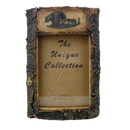 Bear Wood Log Look Photo Frame, 9.5-inch (5x7) by Photo Frame : Amazon.in