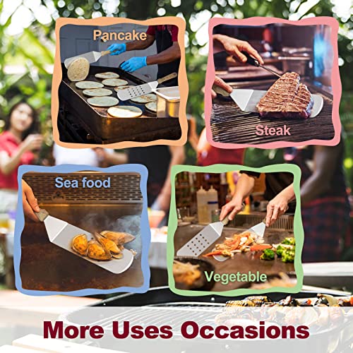 Snapklik.com : Metal Spatula Set Of 2, Heavy Duty Stainless Steel ...