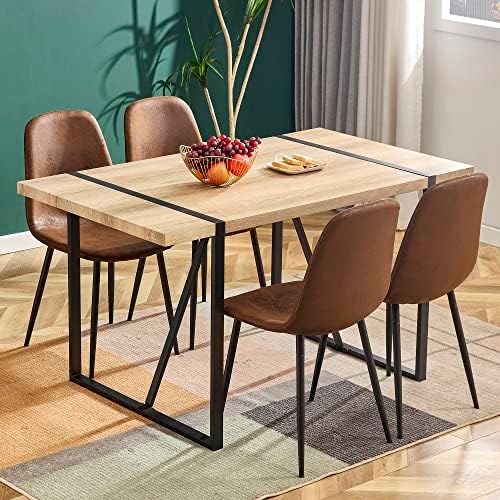 Amazon.com - NORDICANA 5-Piece Dining Table Set, 47 in Modern Irregular ...