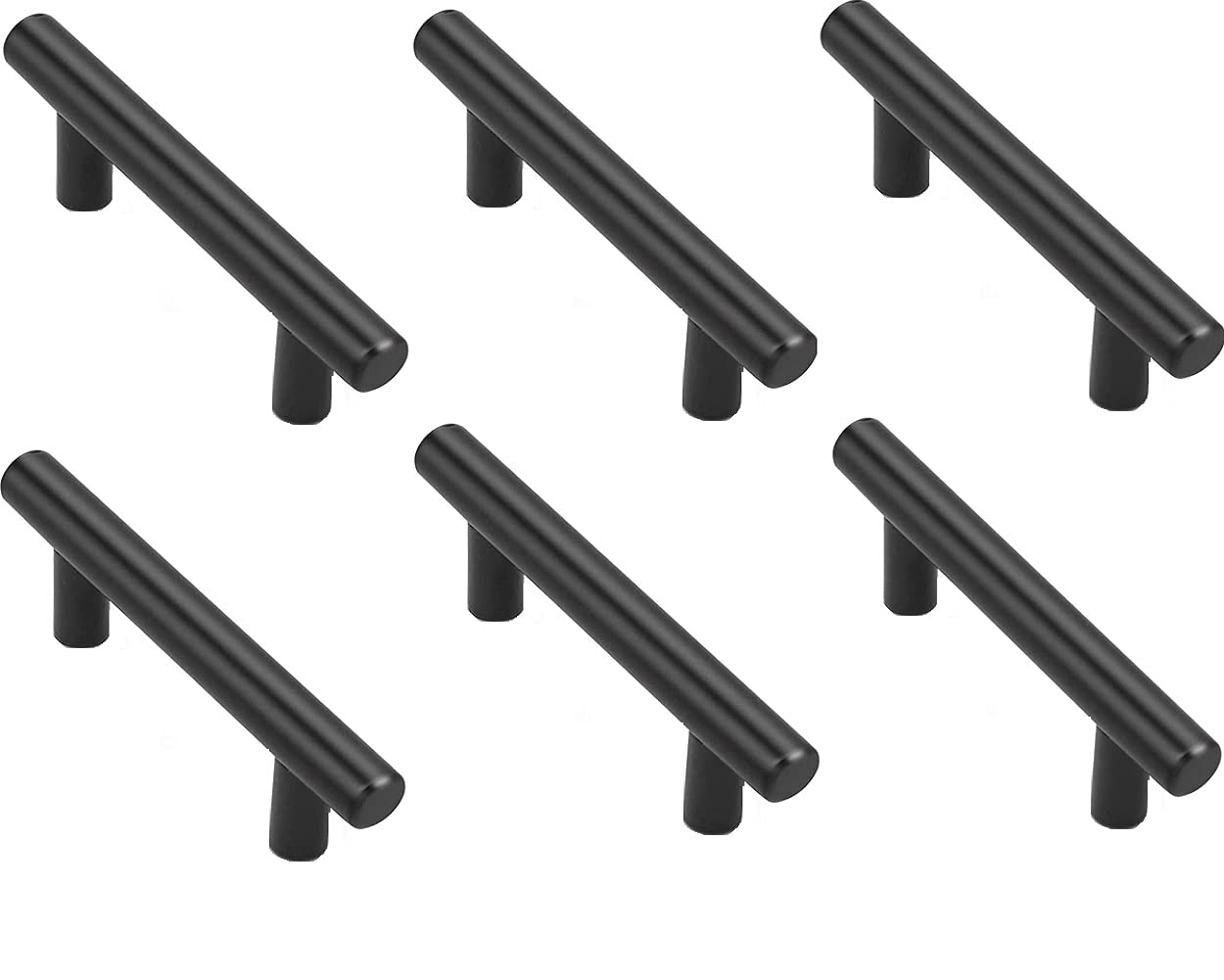 ANSIEDIO Kitchen Cupboard Handles Black – 6 Pack Stainless Steel Drawer ...