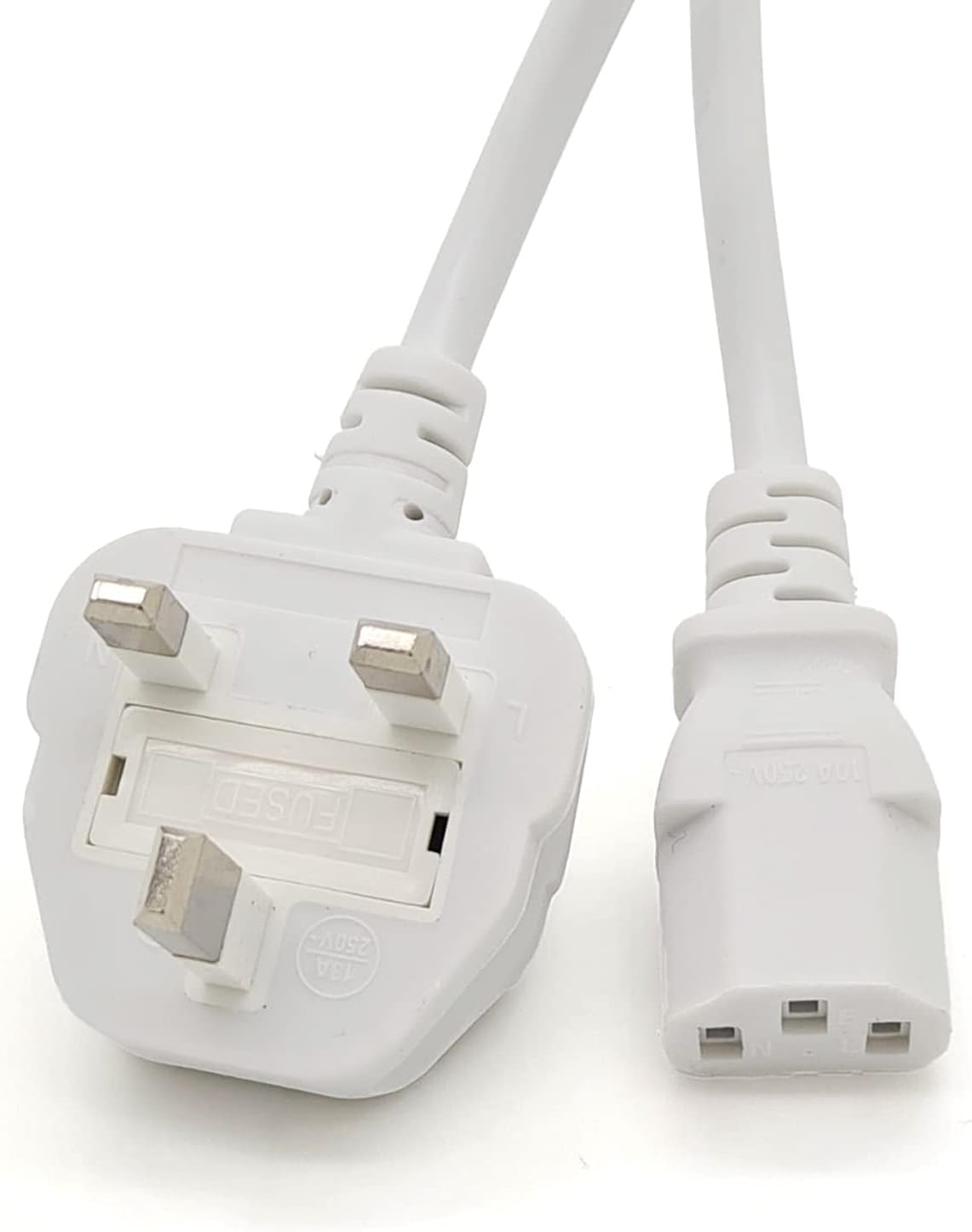 TRD UK White Kettle Lead Power Cable 2M, 3M & 5M 3 pin mains White ...