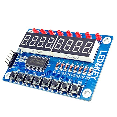 TM1638 pantalla LED 8-Bit módulo de tubo digital para Arduino para AVR 7 segmento 8 bits rojo ...
