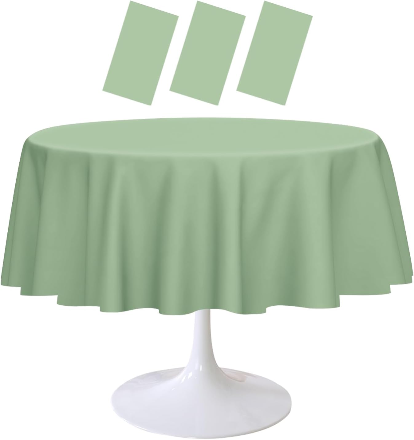 Amazon.com: RINDOJIN 3 Pack Sage Green Round Tablecloth 84 x 84 Inch ...