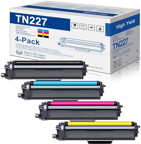 Amazon.com: CLYWENSS TN227 High Yield Toner Cartridge 4 Pack ...