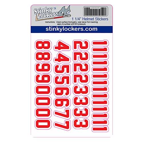 Amazon.com: Stinky Lockers Hockey Helmet Number Decal Set For Your ...