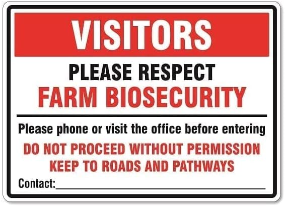 Metal Tin Sign Biosecurity Sign Please Respect Farm Biosecurity Farming ...