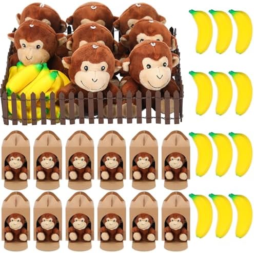 Amazon.com: JolliLudo 49 Pcs Adopt a Curious Monkey Plush Party ...