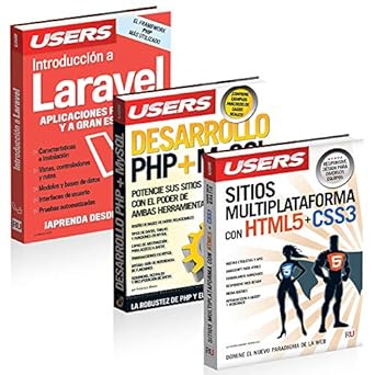 PHP, LARAVEL, MySQL, HTML, CSS3, JAVASCRIPT. Pack 3 LIBROS ...