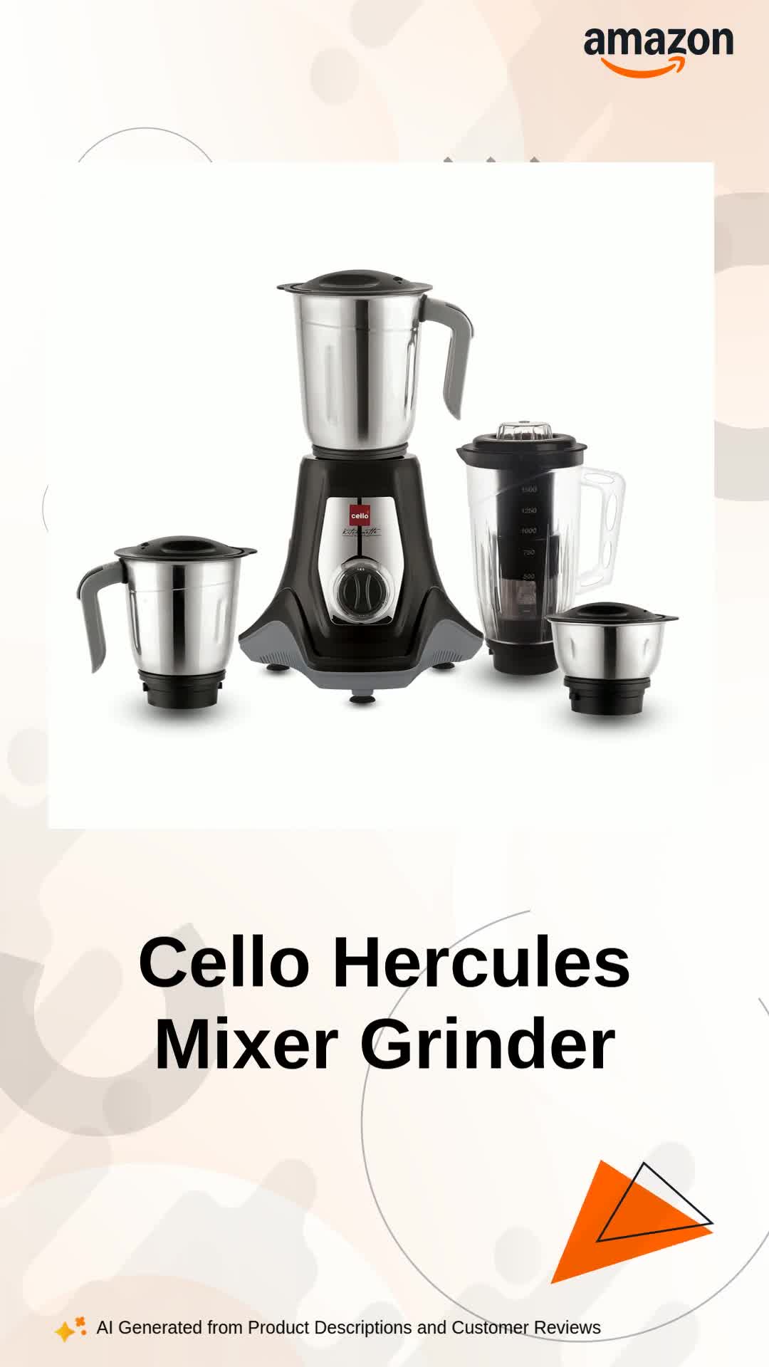 Watch Cello Hercules Mixer Grinder on Amazon Live