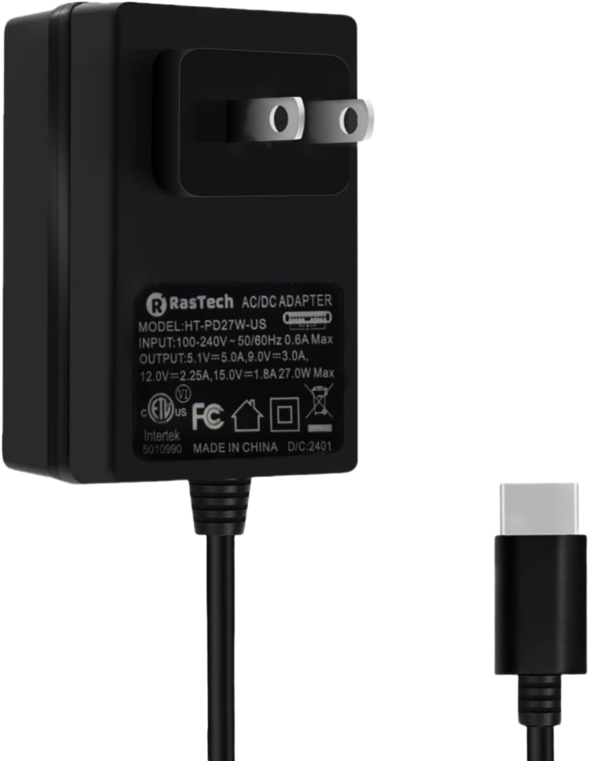 Amazon.com: Raspberry Pi 15W USB-C Power Supply US - Black : Electronics