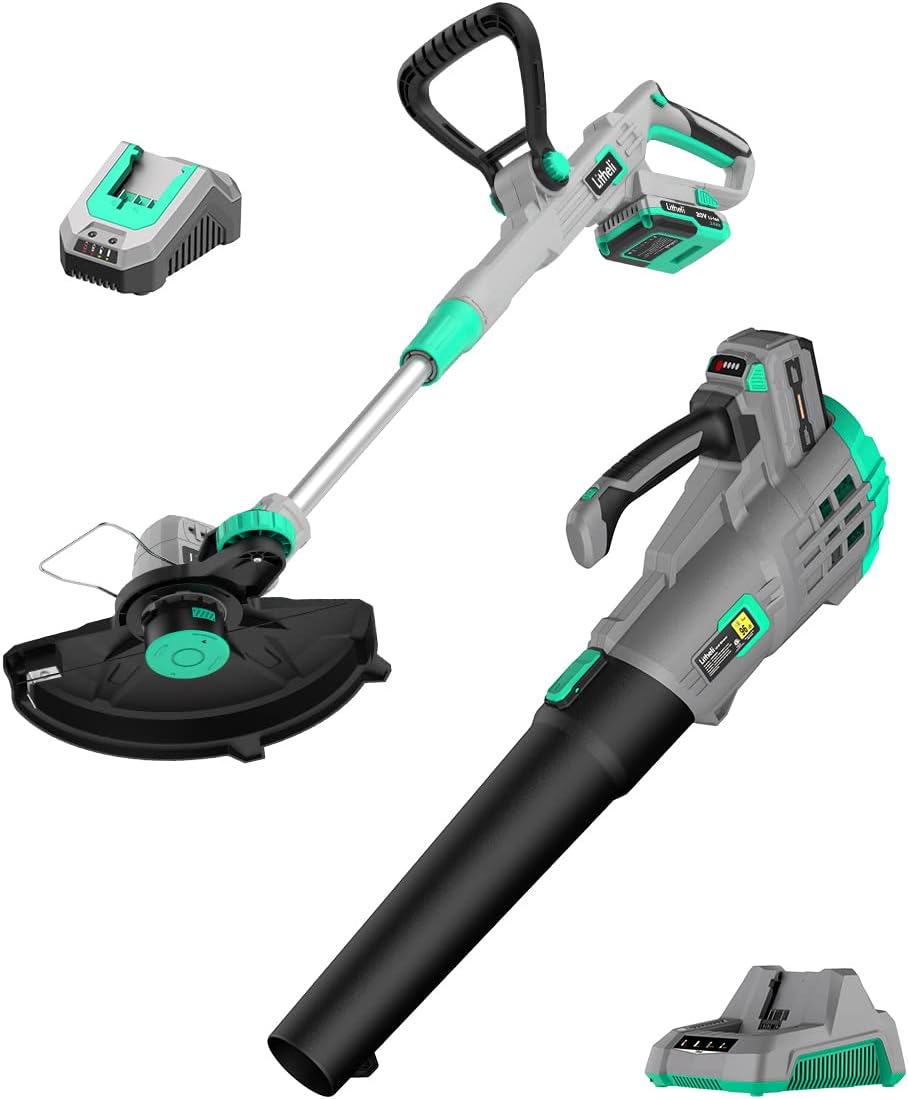 Amazon.com : Litheli 20V 12" String Trimmer/40V Cordless Leaf Blower ...