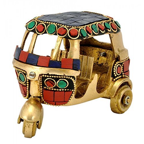 Buy Aone India Brass Auto Rickshaw Figurine with Stone Decoration ...