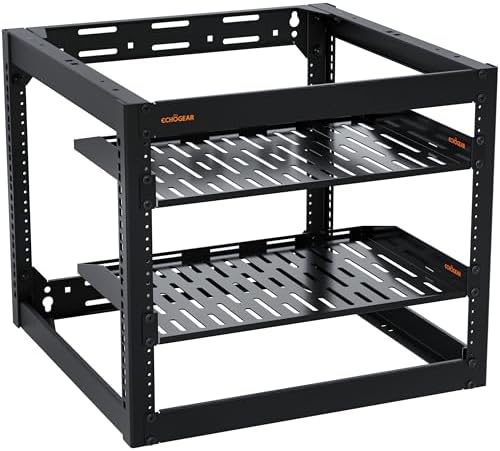 ECHOGEAR 10U Network Rack - Wall Mountable Heavy Duty 4 Post Design ...