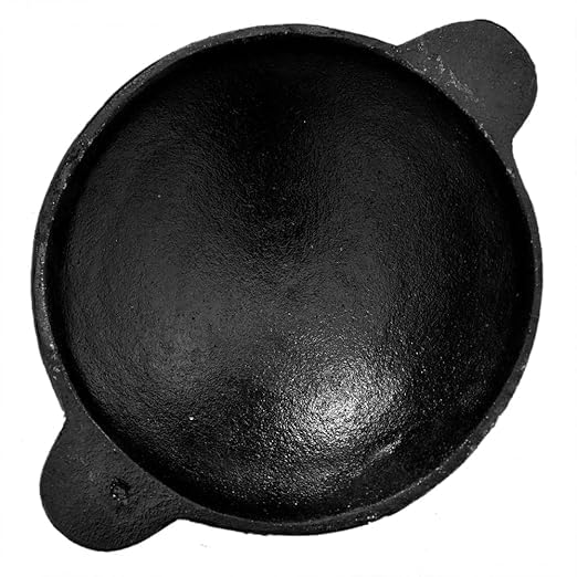 Buy Cast Iron Appam Pan/Pre Seasoned Cast Iron Appam Pan with Appam ...