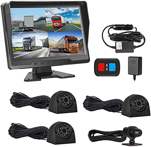 VSYSTO 4CH 1080P Truck Dash Cam, 10.1'' Monitor Vehicle Reversing ...