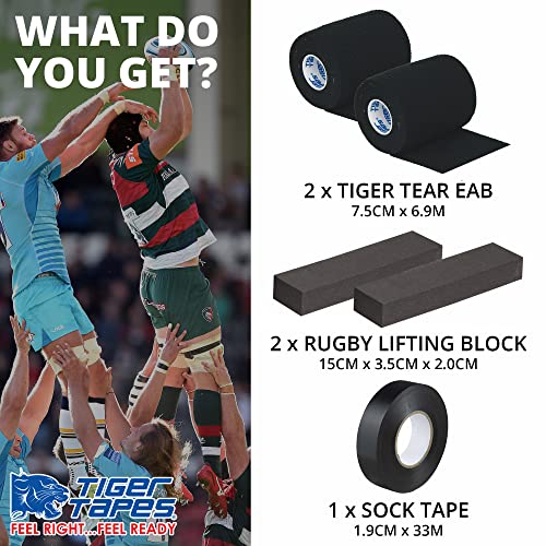 TIGER TAPES – Rugby Lifting Kit- Rugby Lineout Lifting Tape, Lifting ...