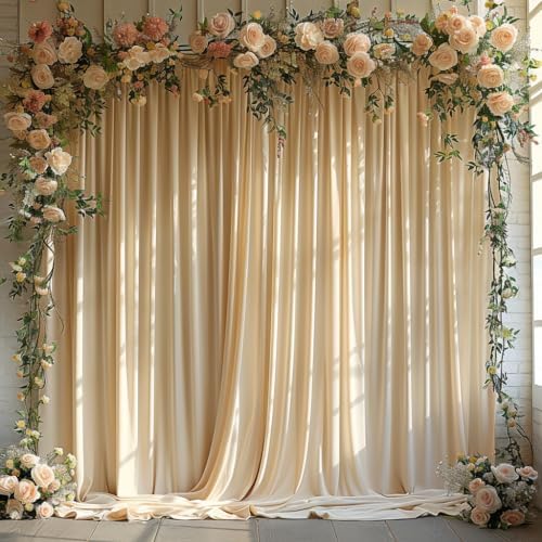 Amazon.com : 10x10ft Wrinkle Free Champagne Backdrop Curtain for ...