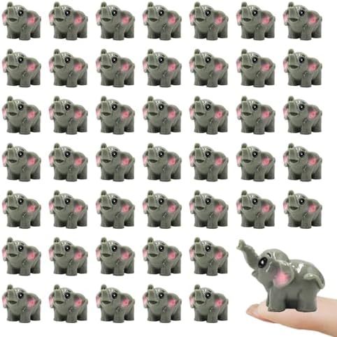 Amazon.com: Guiqulai 100 Pcs Mini Resin Elephants Miniature Animal ...