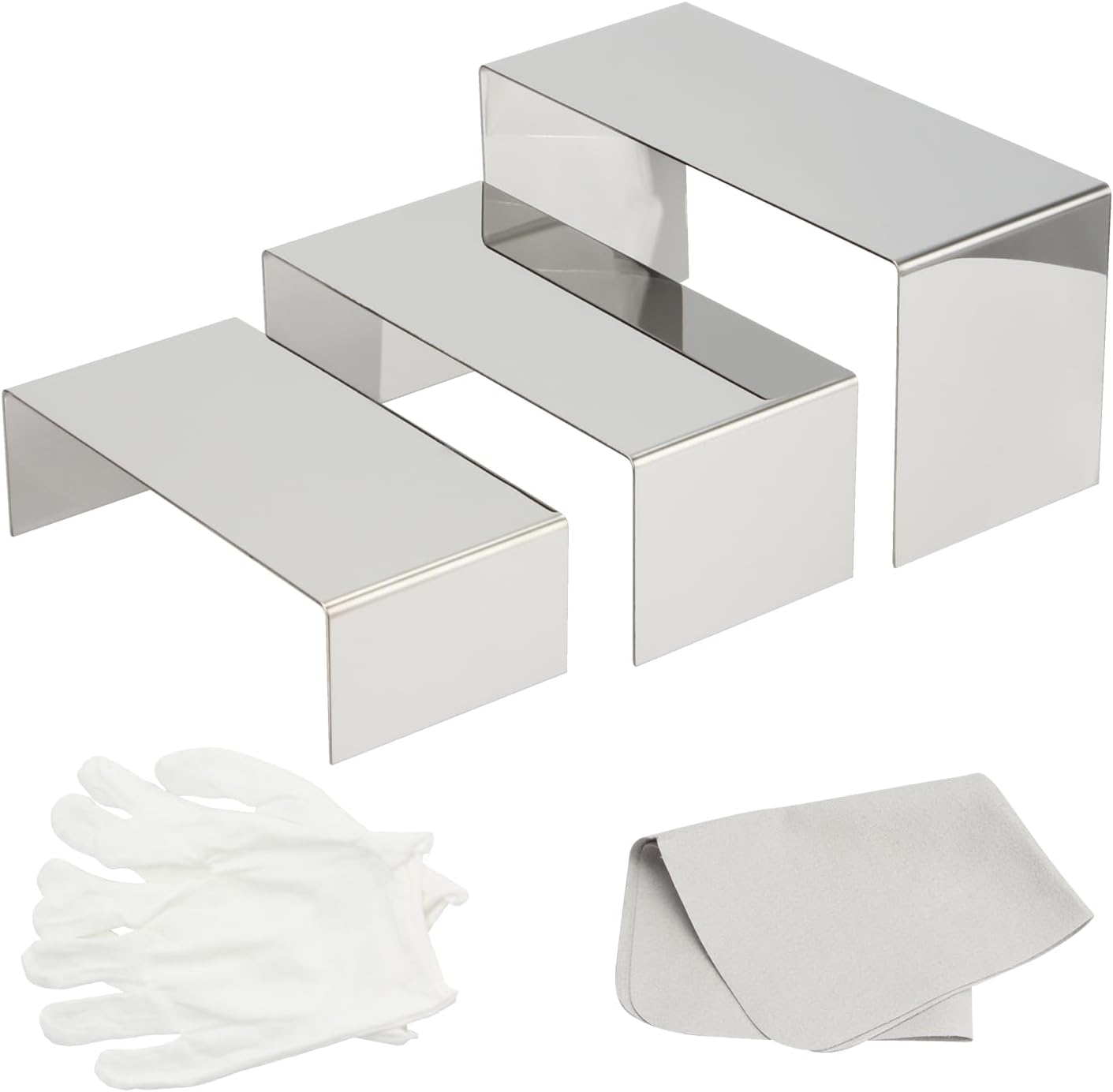 Amazon.com: KCGANI Silver Stainless Steel Riser Figures Display Stand ...