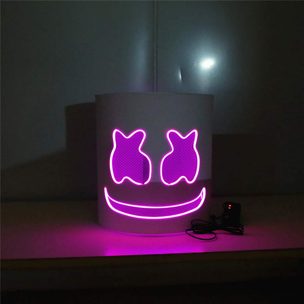 Buy Wuudi DJ Full Helmet, LED Latex Halloween Cosplay Bar Music Props ...
