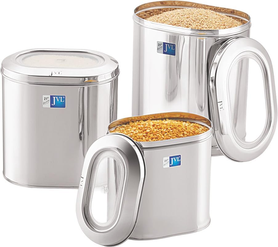 Buy JVL Stainless Steel Kitchen Food Storage Container Capsule Tin with ...