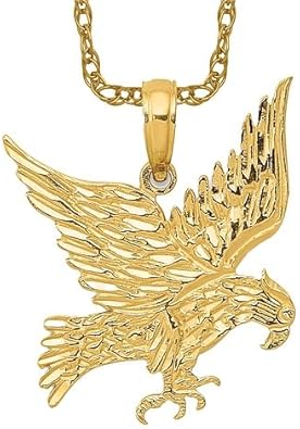 Amazon.com: IceCarats 14K Yellow Gold Eagle Symbol of Strength Freedom ...