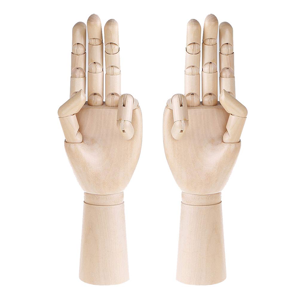 Buy Wooden Hand Model, 12" Art Mannequin Hand Sectioned sable ...