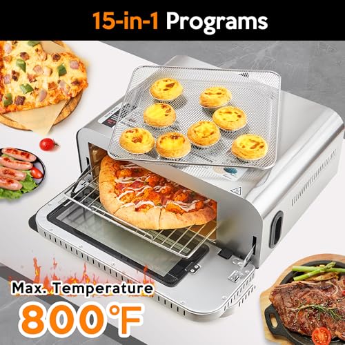 DOVSCA Pizza Oven Indoor Electric Pizza Oven Countertop with 104-800°F ...