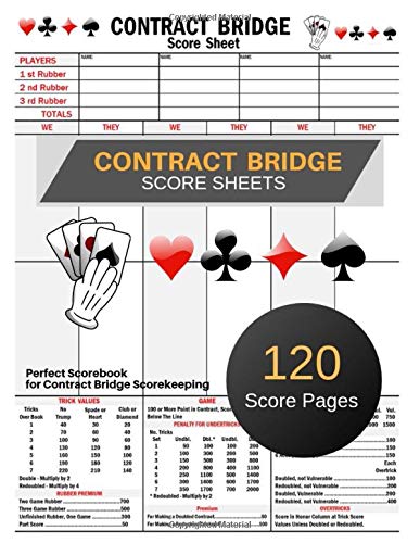 Buy Contract Bridge Score Sheets: Bridge Score Sheets | Contract Bridge ...