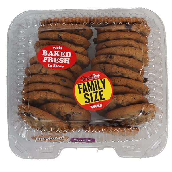 Amazon.com: Weis in Store Baked, Soft and Chewy Cookies Oatmeal Raisin ...