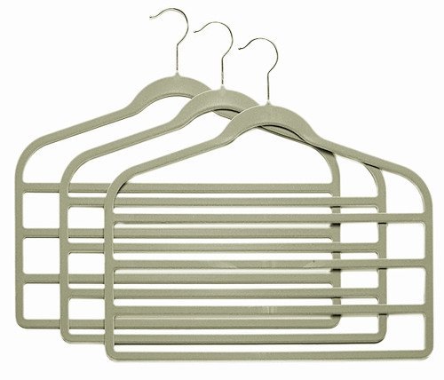 Gray Slim-Line Hanger Multi Pant Hangers (Pack of 6) : Amazon.in: Home ...