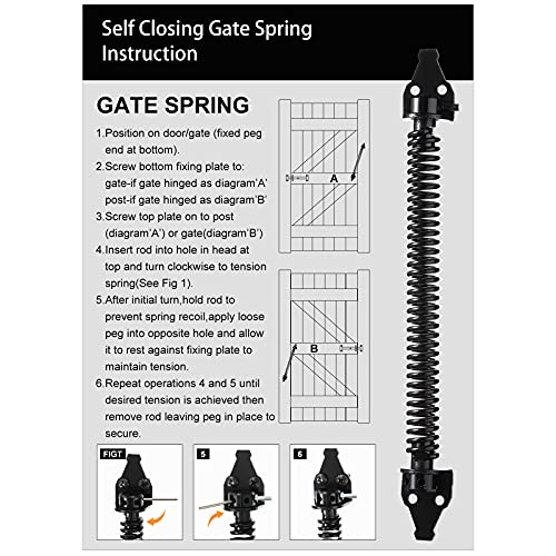 Hotop 14 Inch Self Closing Gate Door Spring Hardware Metal Spring ...